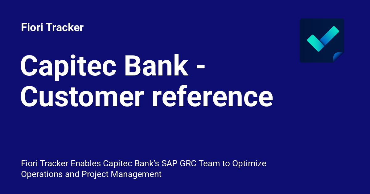 Capitec Bank - Customer reference - Fiori Tracker