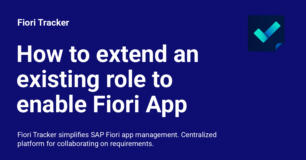 How to extend an existing role to enable Fiori App Usage Plugin ... How to extend an existing role to enable Fiori App Usage Plugin ...